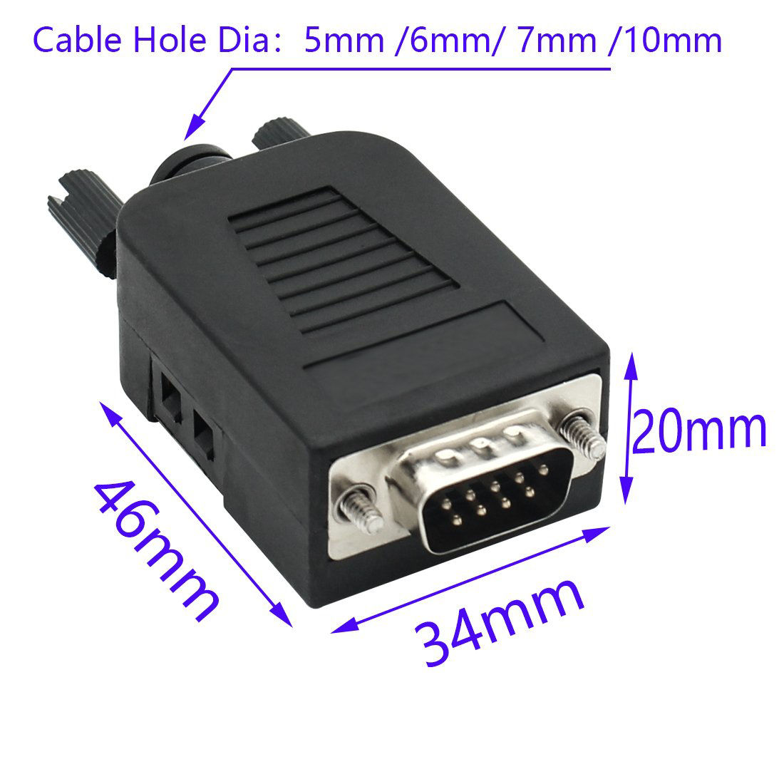 GetUSCart- YIOVVOM DB9 Breakout Connector to Wiring Terminal RS232 D-SUB Male Serial Adapters ...