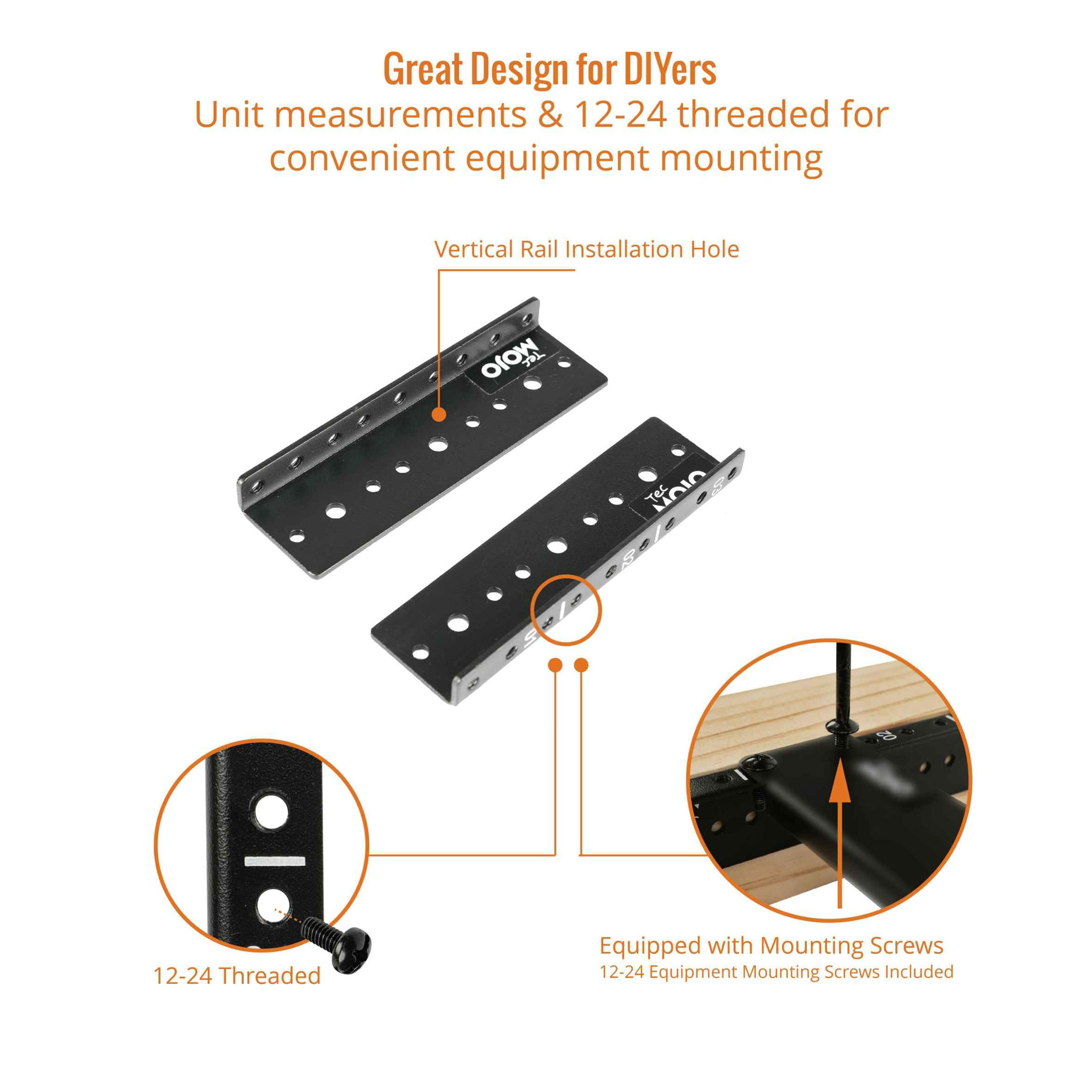 GetUSCart- Tecmojo 3U Vertical Server Rack Rail Pair Kit DIY Rack Rails ...