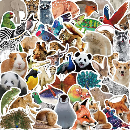 GetUSCart- Cute Animal Stickers, Zoo Animals Stickers, Realistic ...