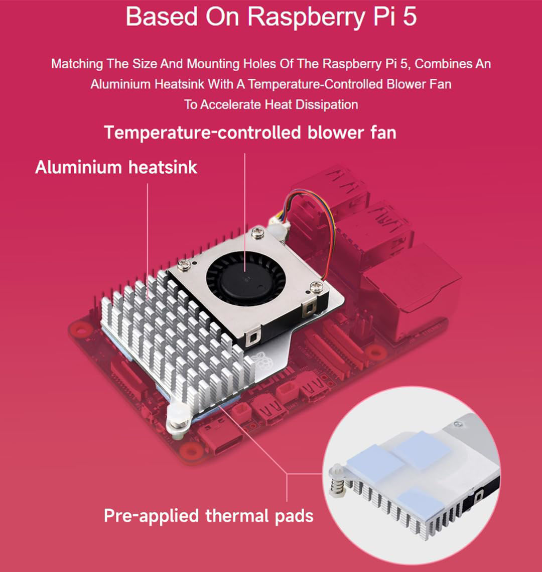 GetUSCart- for Raspberry Pi 5 Official Raspberry Pi 5 Active Cooler ...