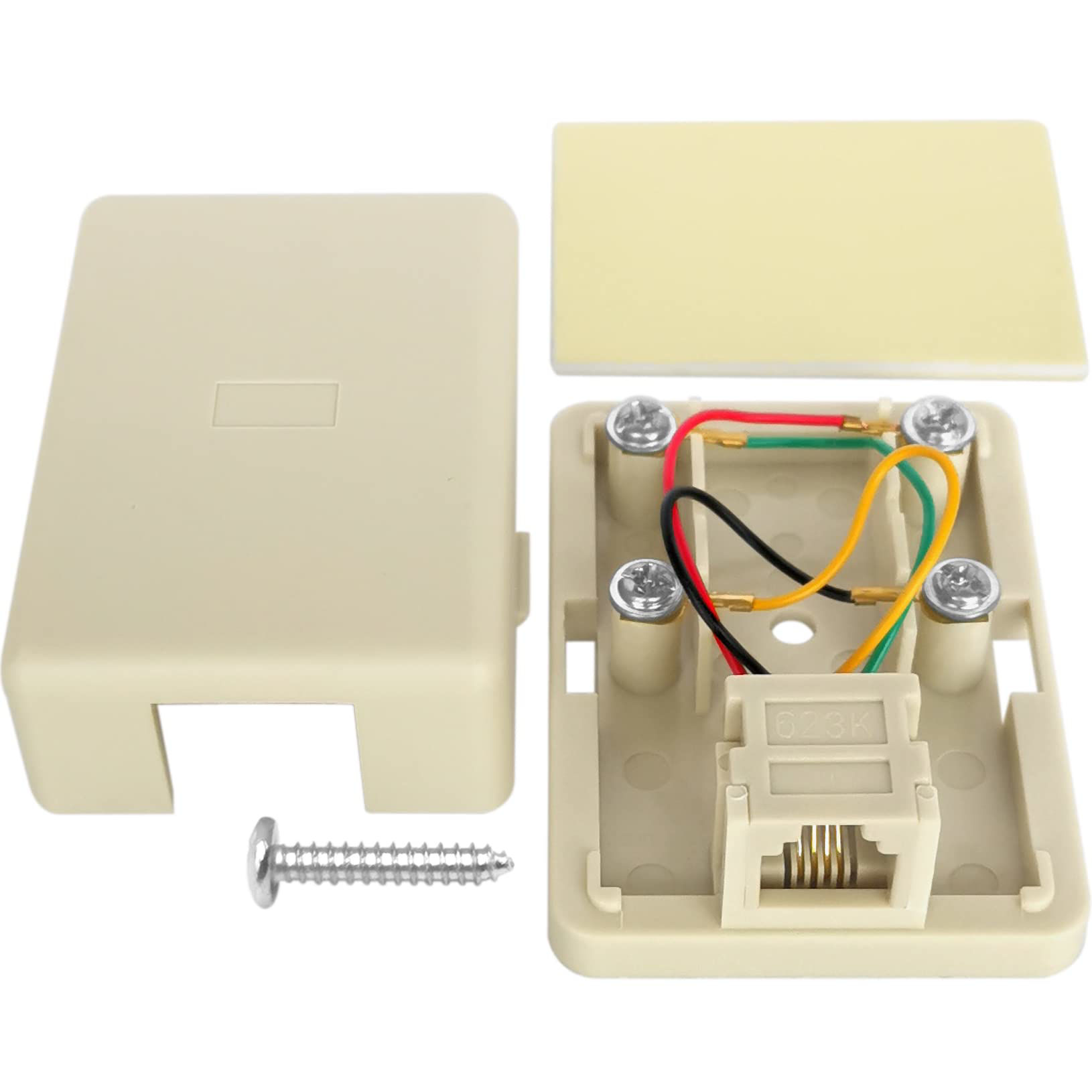 GetUSCart- NECABLES Phone Jack Surface Mount Single Port Telephone Jack ...