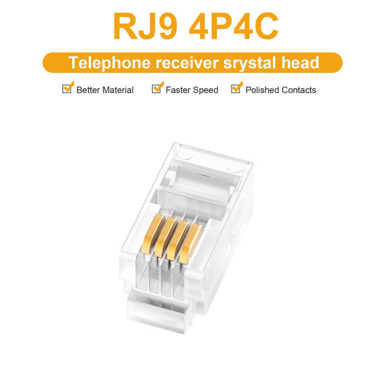GetUSCart- Uvital 20 Pack RJ9 4P4C 4P2C Plug, Standard Telephone Handset Modular Plugs Male ...