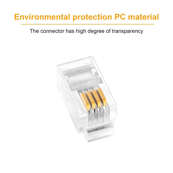 GetUSCart- Uvital 20 Pack RJ9 4P4C 4P2C Plug, Standard Telephone ...