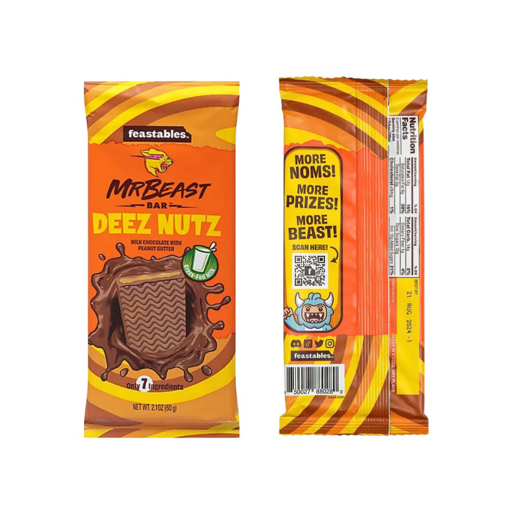 GetUSCart- Feastables Mr Beast Chocolate Bars - NEW Deez Nuts Peanut ...