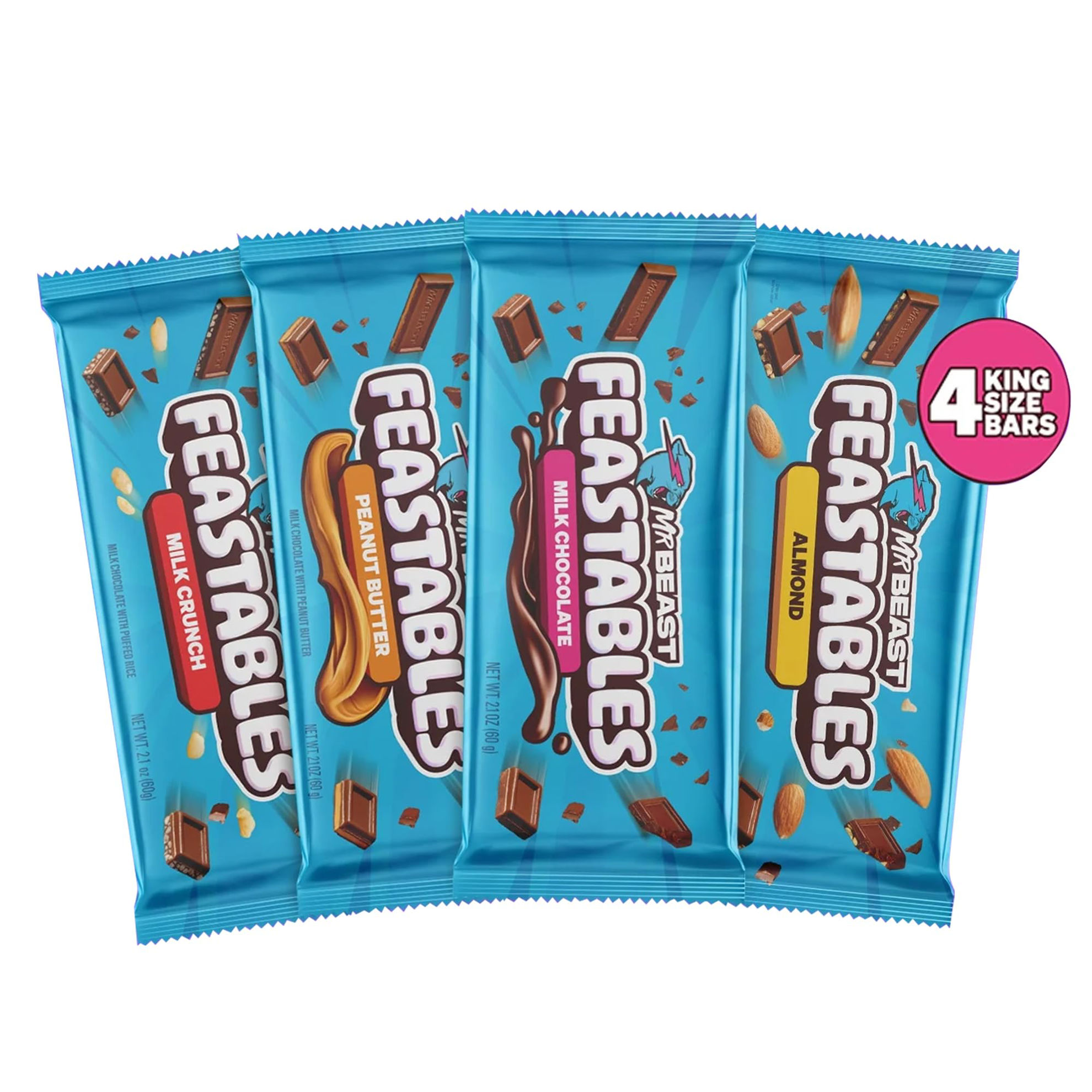 GetUSCart- Feastables Milk Chocolate Bar Sampler Variety Pack, 2.1 oz ...