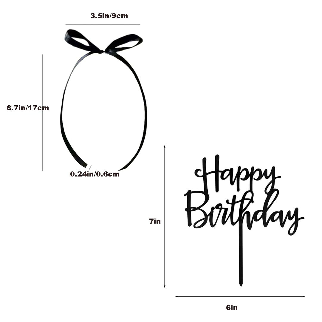 GetUSCart- Bow Cake Topper Ribbion Cake Topper with Happy Birthday sign ...