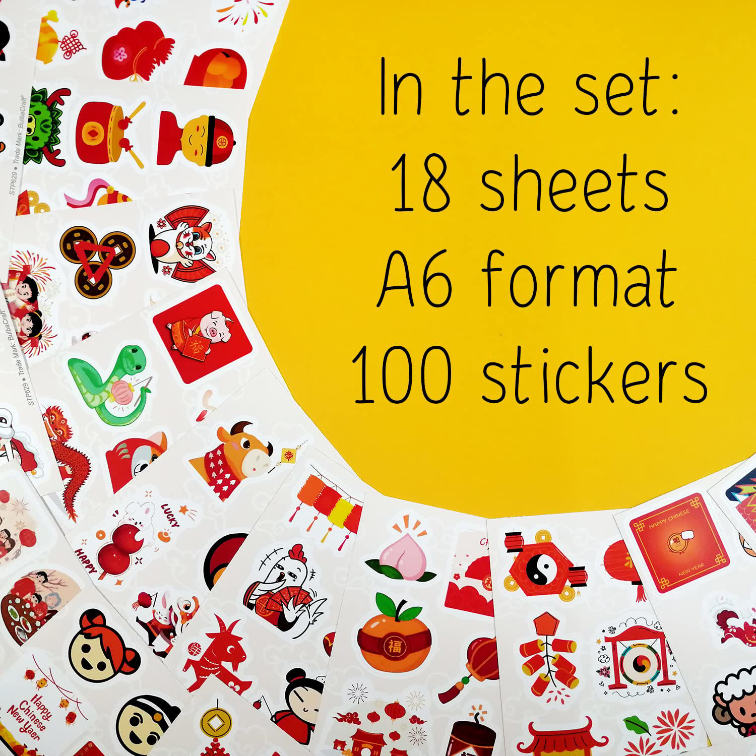 GetUSCart- 100Pcs Chinese New Year Stickers 2025, Lunar New Year ...