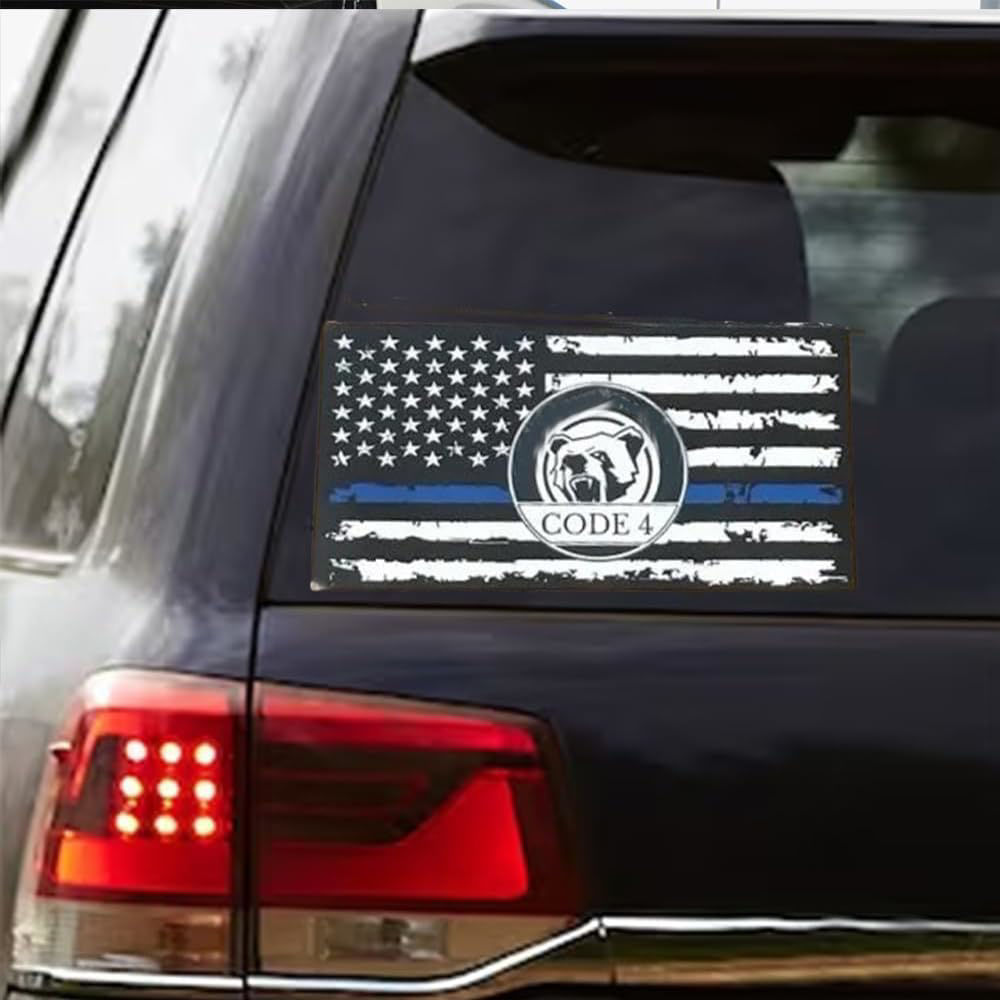 GetUSCart- Thin Blue line Sticker Code 4,Thin Blue Line Flag Car Decal ...