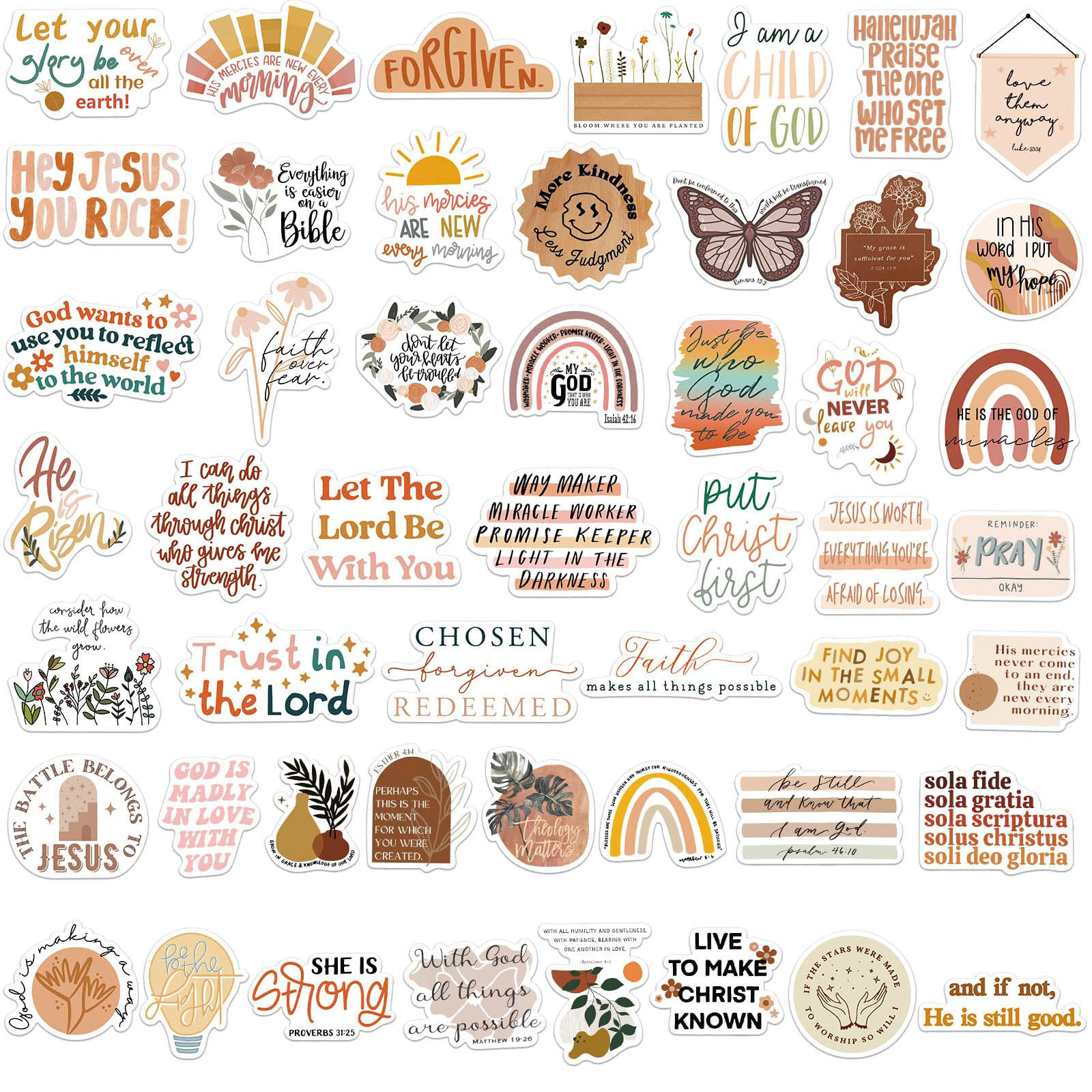 GetUSCart- 50PCS Bible Stickers, Inspirational Christian Stickers for ...