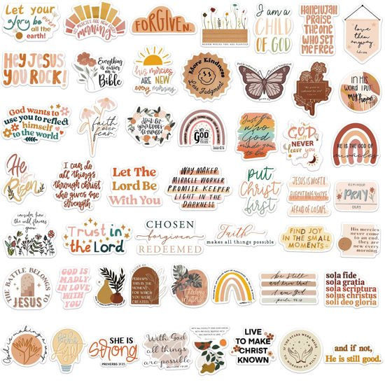GetUSCart- 50PCS Bible Stickers, Inspirational Christian Stickers for ...