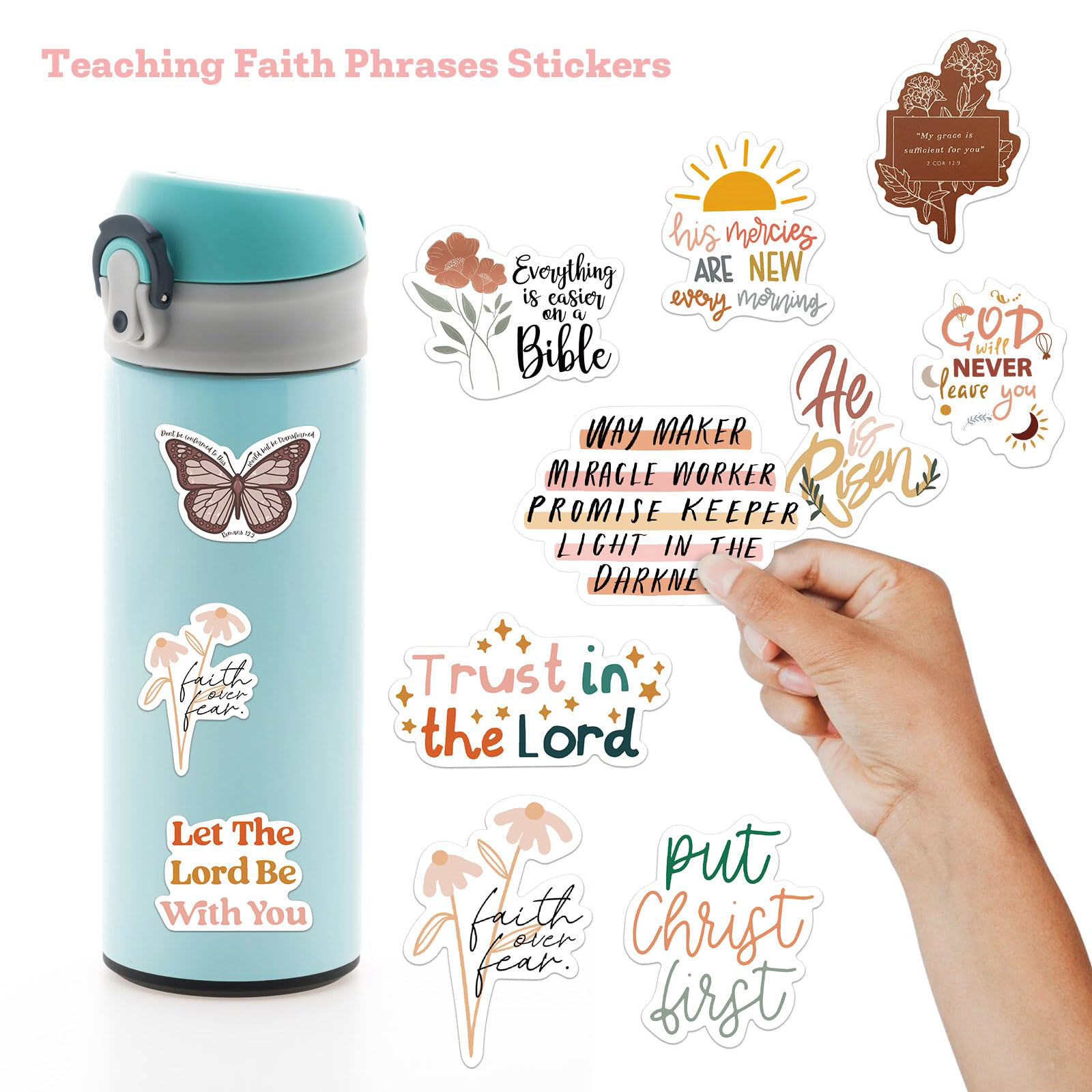 GetUSCart- 50PCS Bible Stickers, Inspirational Christian Stickers for ...
