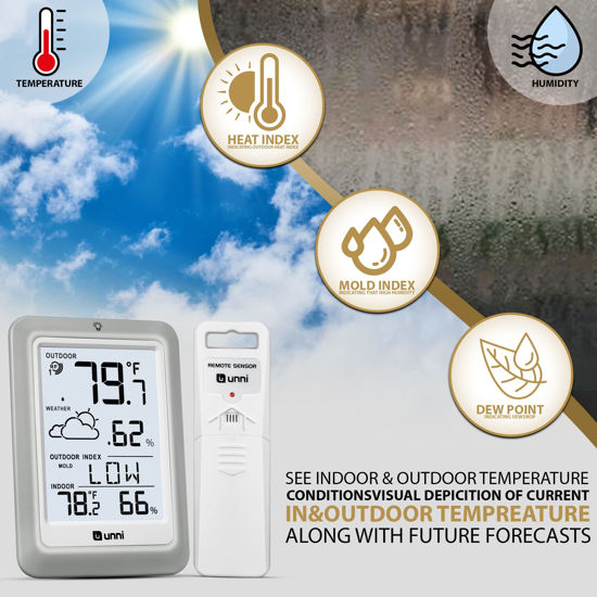 GetUSCart- Indoor Outdoor Thermometer Hygrometer Wireless Weather ...