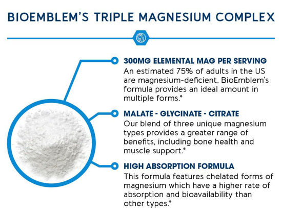 GetUSCart- BioEmblem Triple Magnesium Complex | 300mg of Magnesium ...