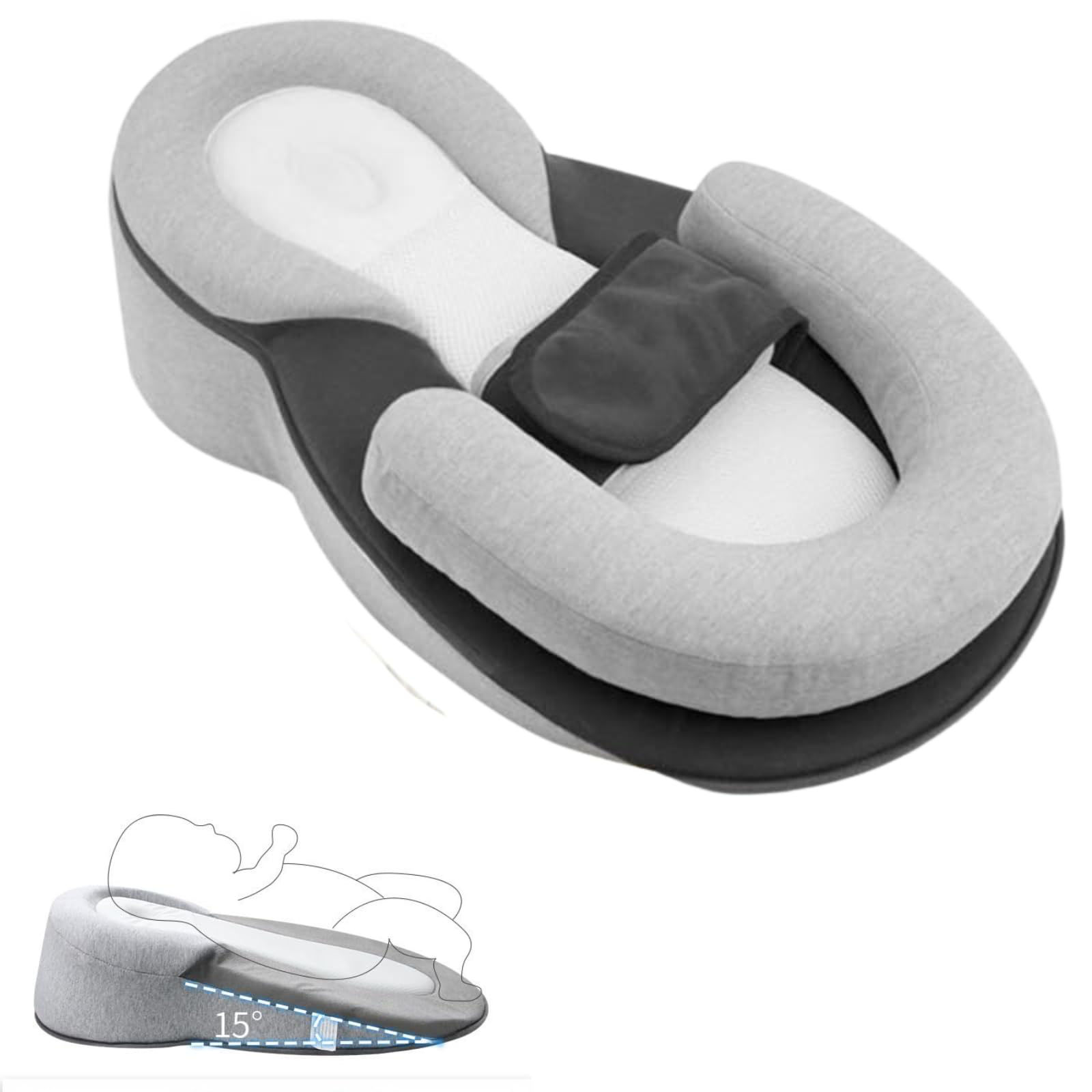 GetUSCart- ZOLLZIRR Newborn Baby Anti Spitting Slope Pillow, Baby Anti ...