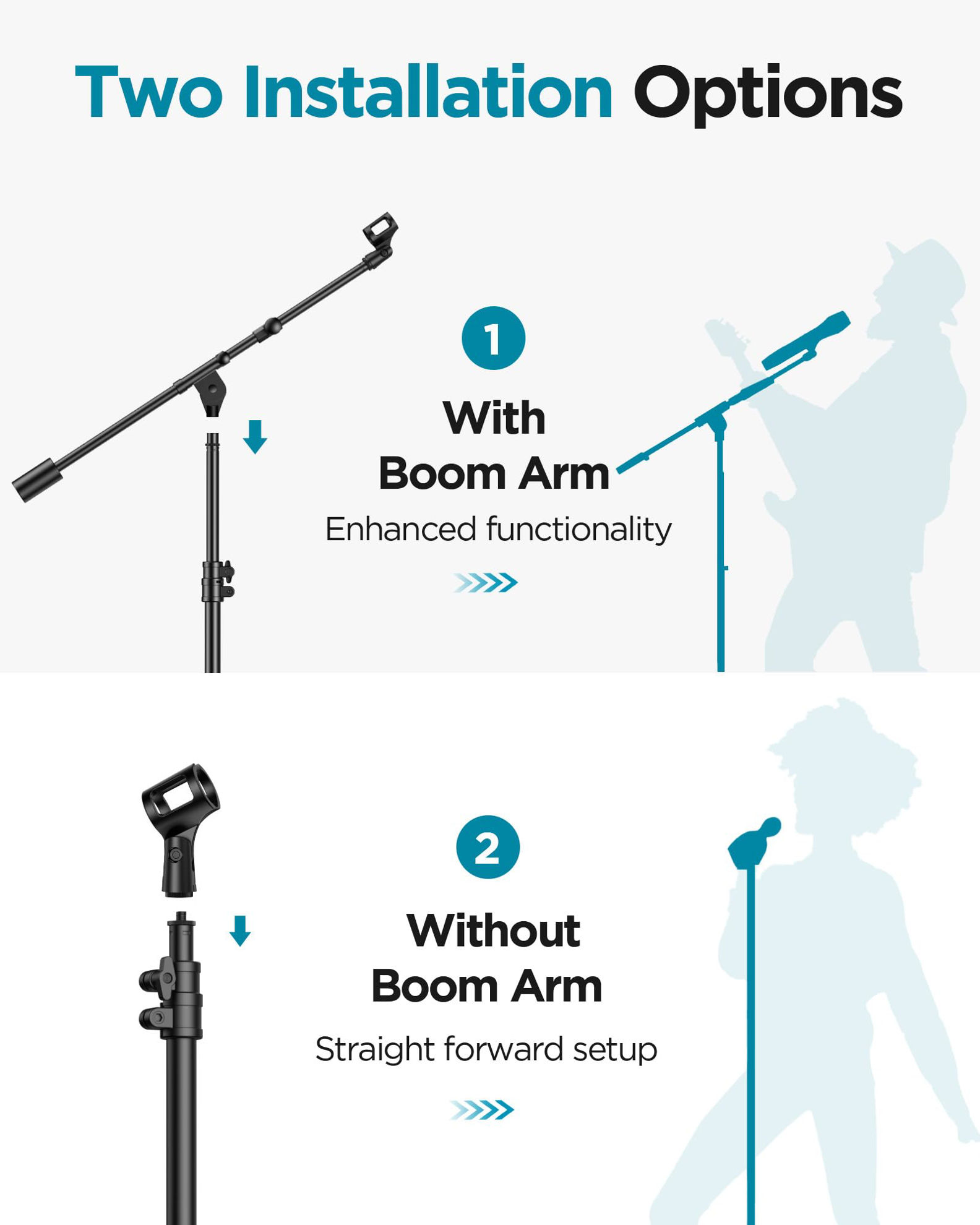 GetUSCart- InnoGear Mic Stand, Max Height 82.28" Microphone Stand Floor ...