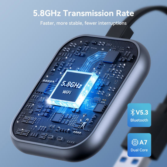 GetUSCart- Wireless CarPlay Adapter 2024 Upgraded, 2 in 1 Wireless CarPlay & Android Auto ...