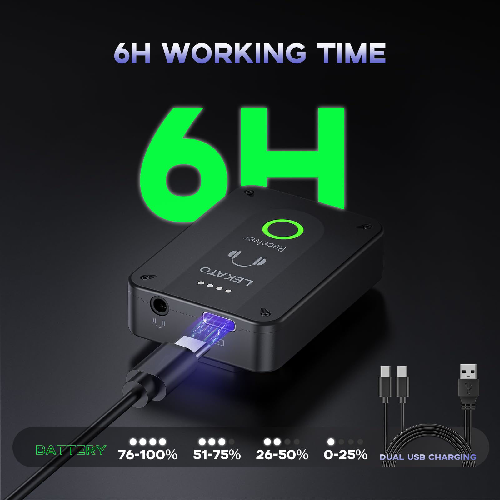 GetUSCart- LEKATO Wireless in Ear Monitor System MS-2, Upgraded 2.4G ...