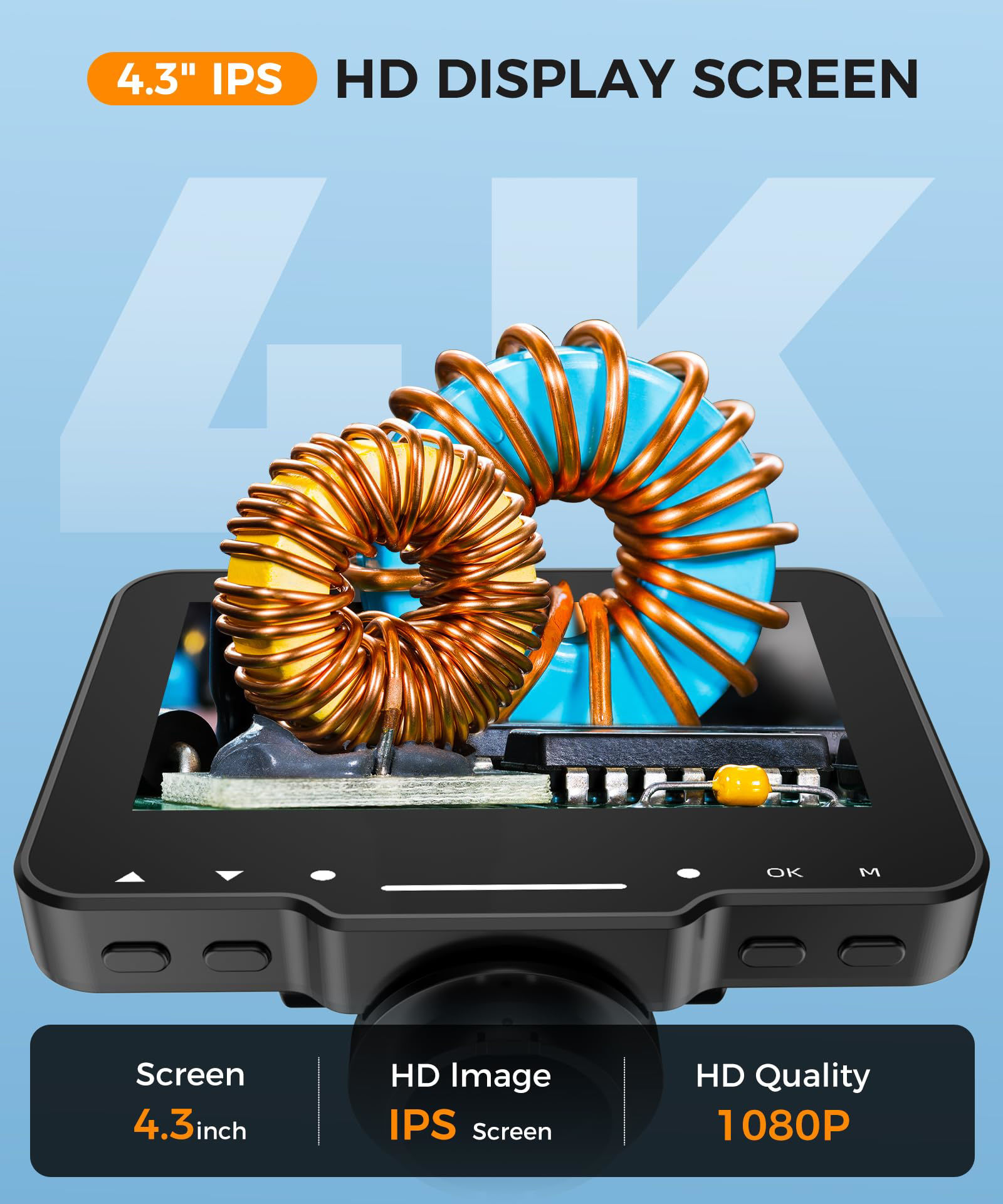 GetUSCart- LCD Digital Microscope,4.3 Inch 1080P 10 Megapixels,10MP ...