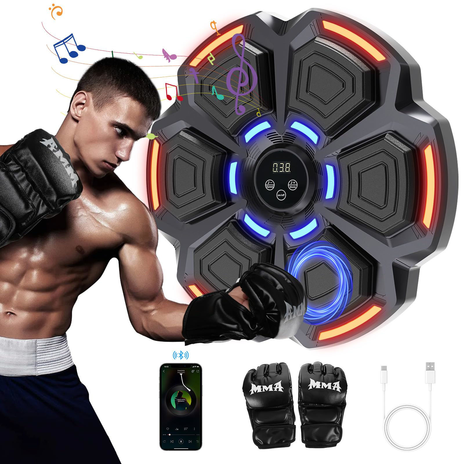 GetUSCart- snawowo Music Boxing Machine for Adults, Bluetooth Music ...