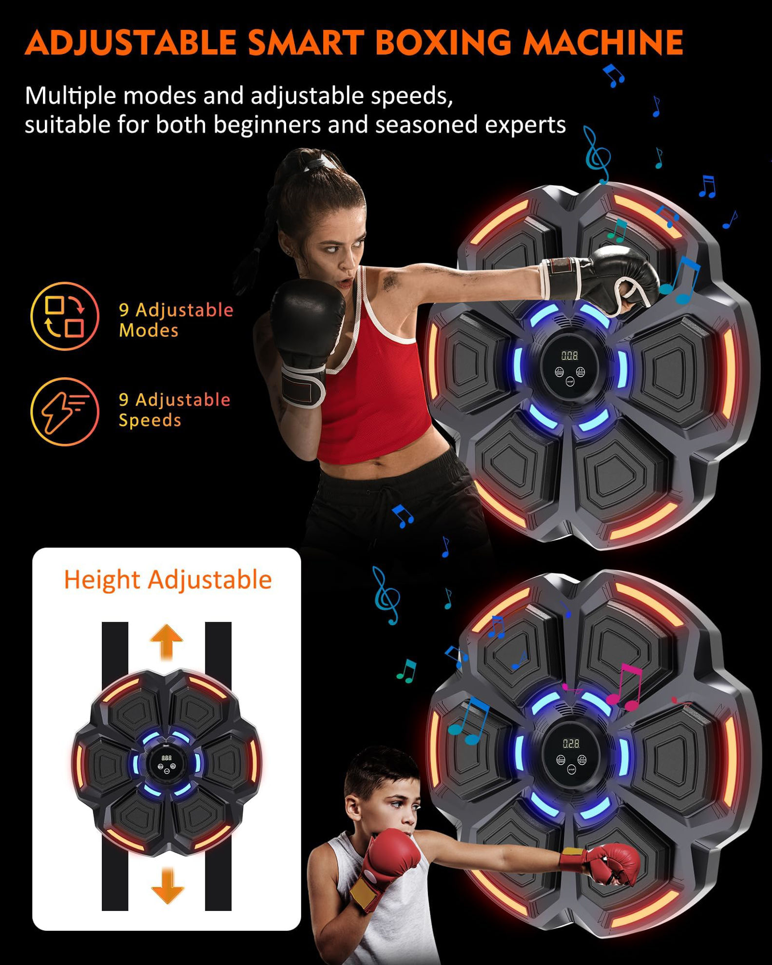 GetUSCart- snawowo Music Boxing Machine for Adults, Bluetooth Music ...