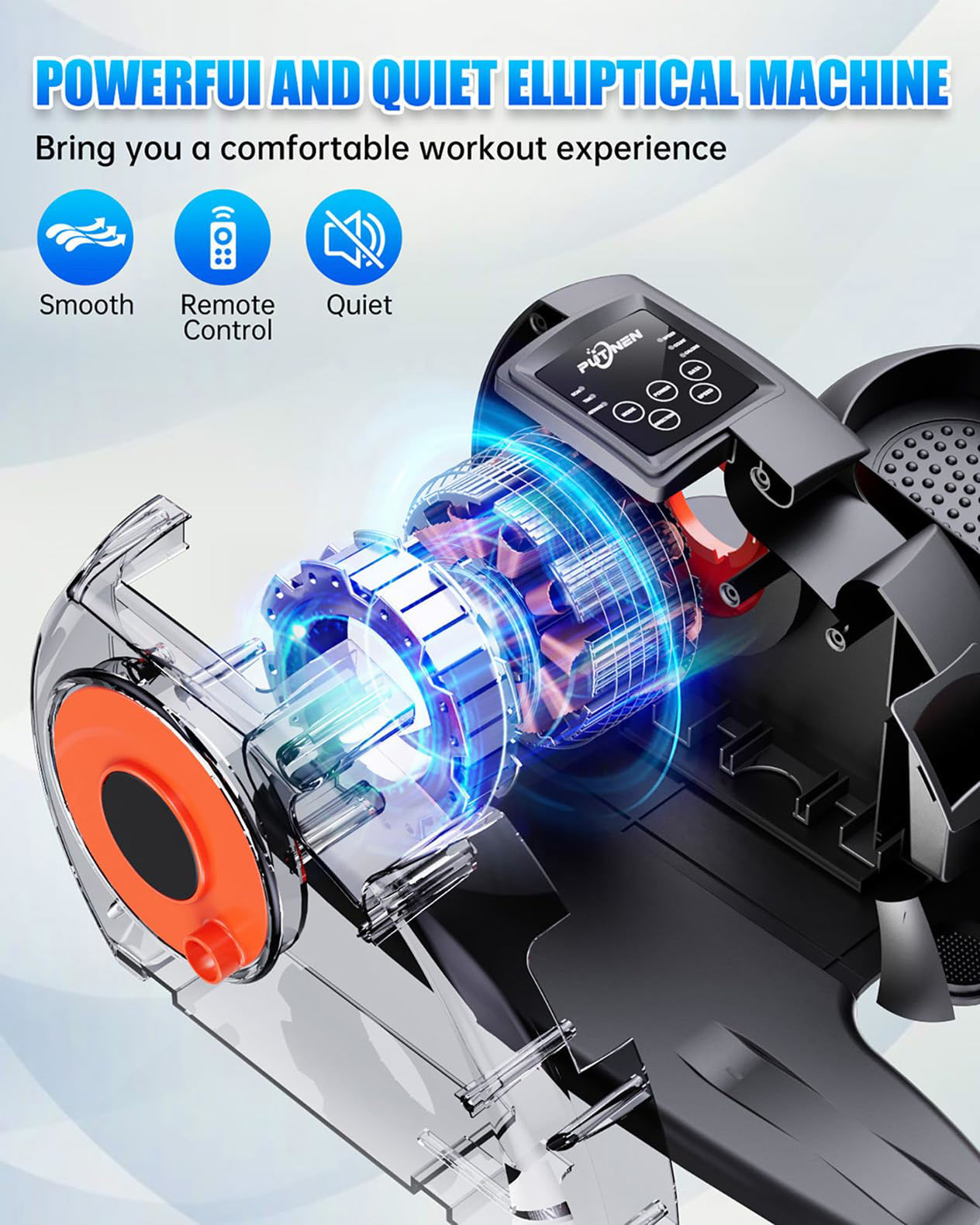 GetUSCart- Putnen Under Desk Elliptical Machine, Electric Ellipse Leg ...