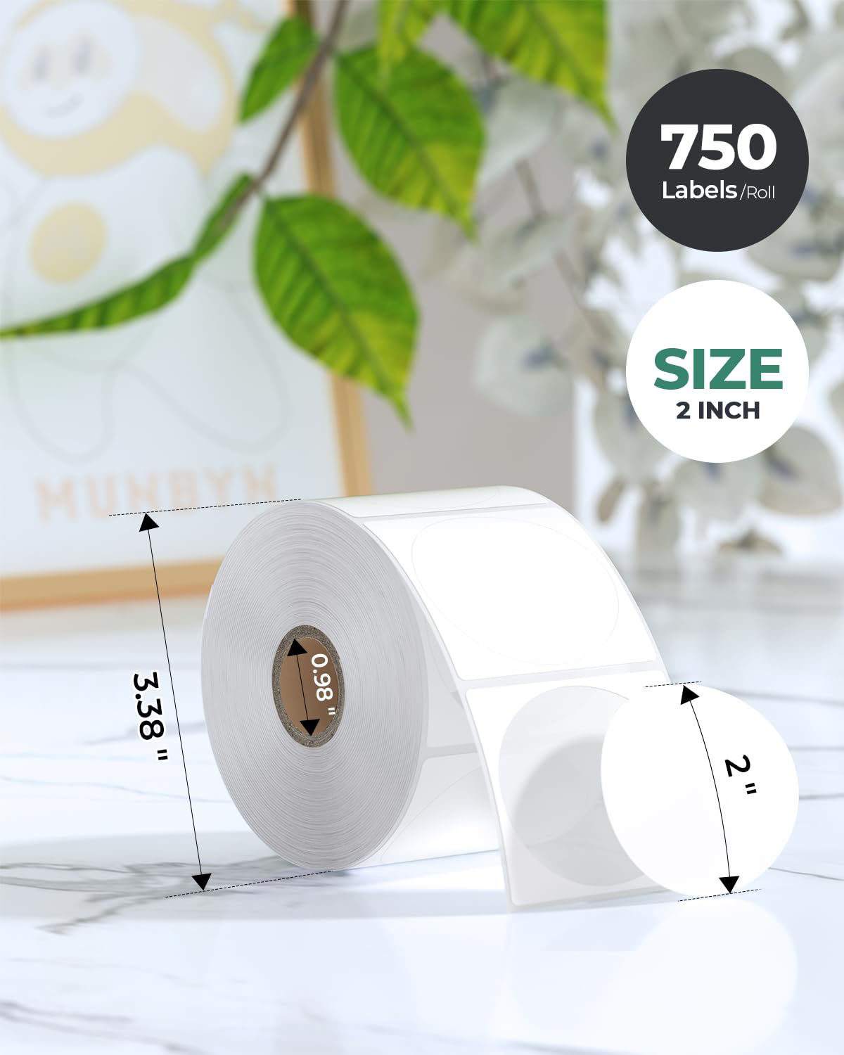 GetUSCart- MUNBYN 2 Inch Circle Thermal Sticker Labels, Self-Adhesive ...