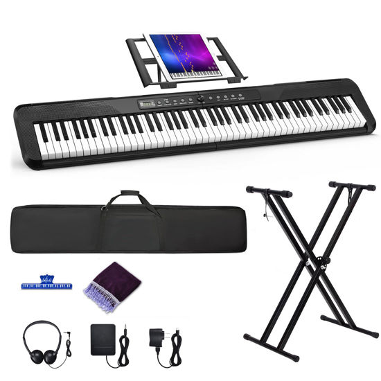 GetUSCart- 88 Key Piano Keyboard, Semi Weighted Electronic Digital ...
