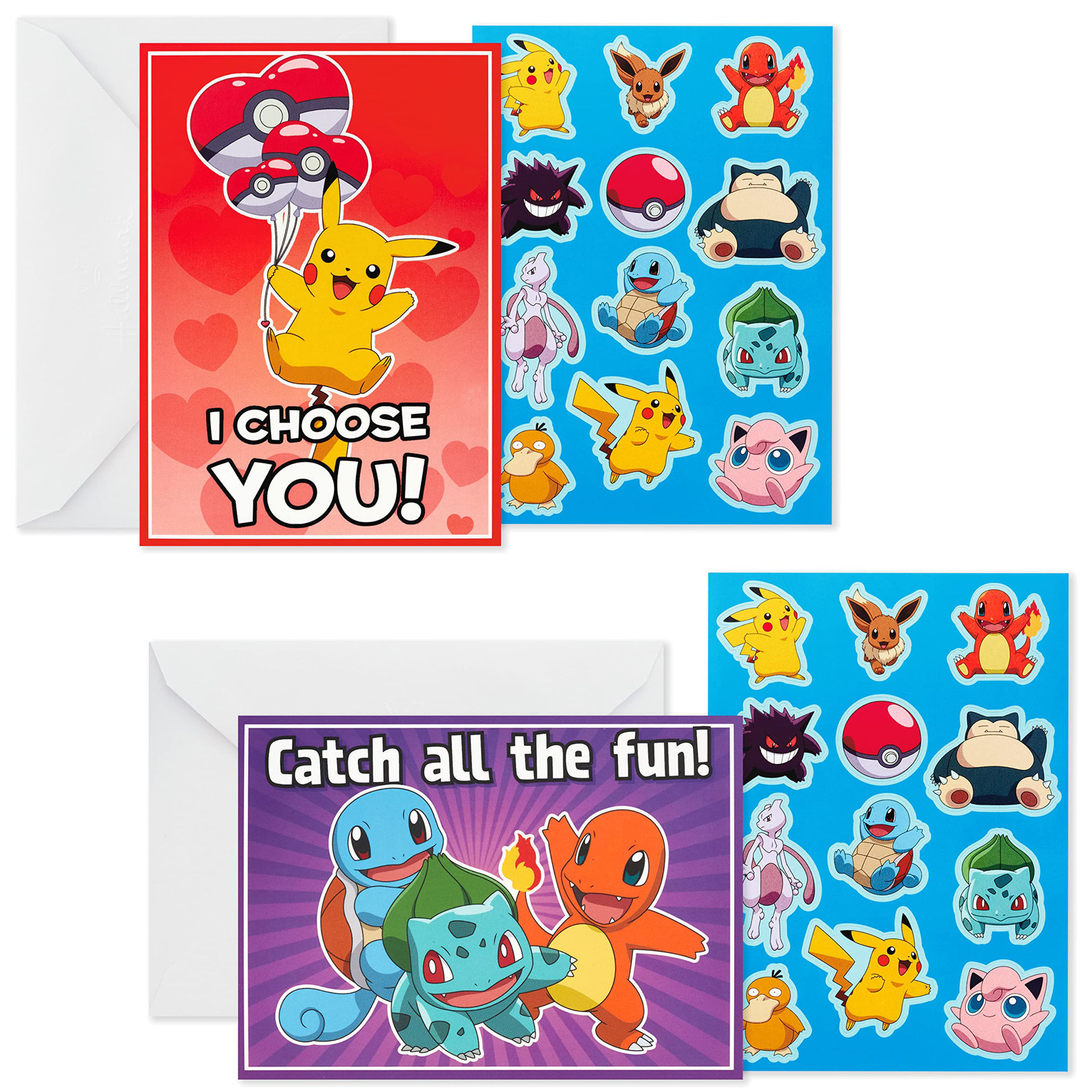 GetUSCart- Hallmark Pokémon Valentines Day Cards and Stickers for Kids ...