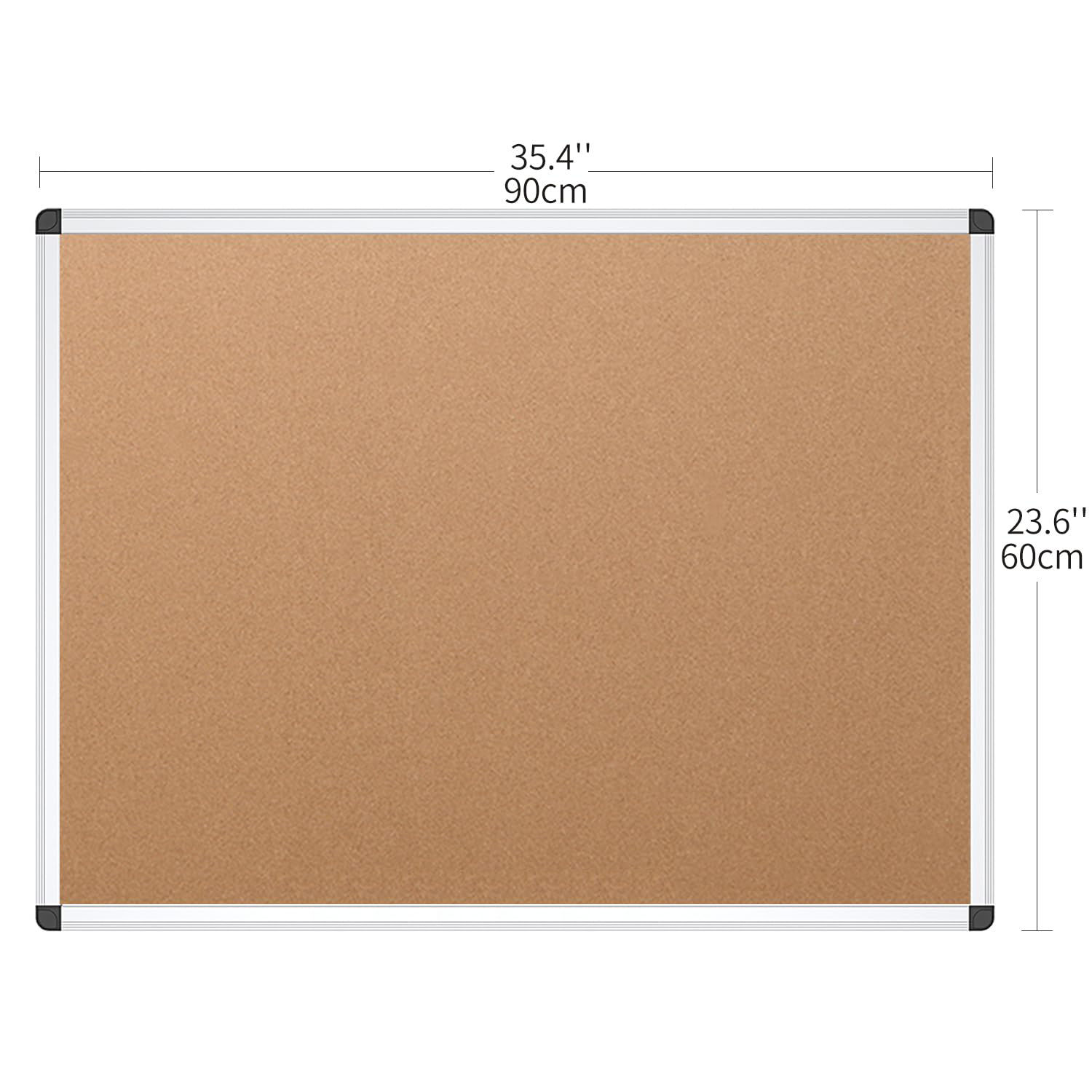 GetUSCart- VIZ-PRO Cork Notice Board, 36 X 24 Inches, Silver Aluminium ...
