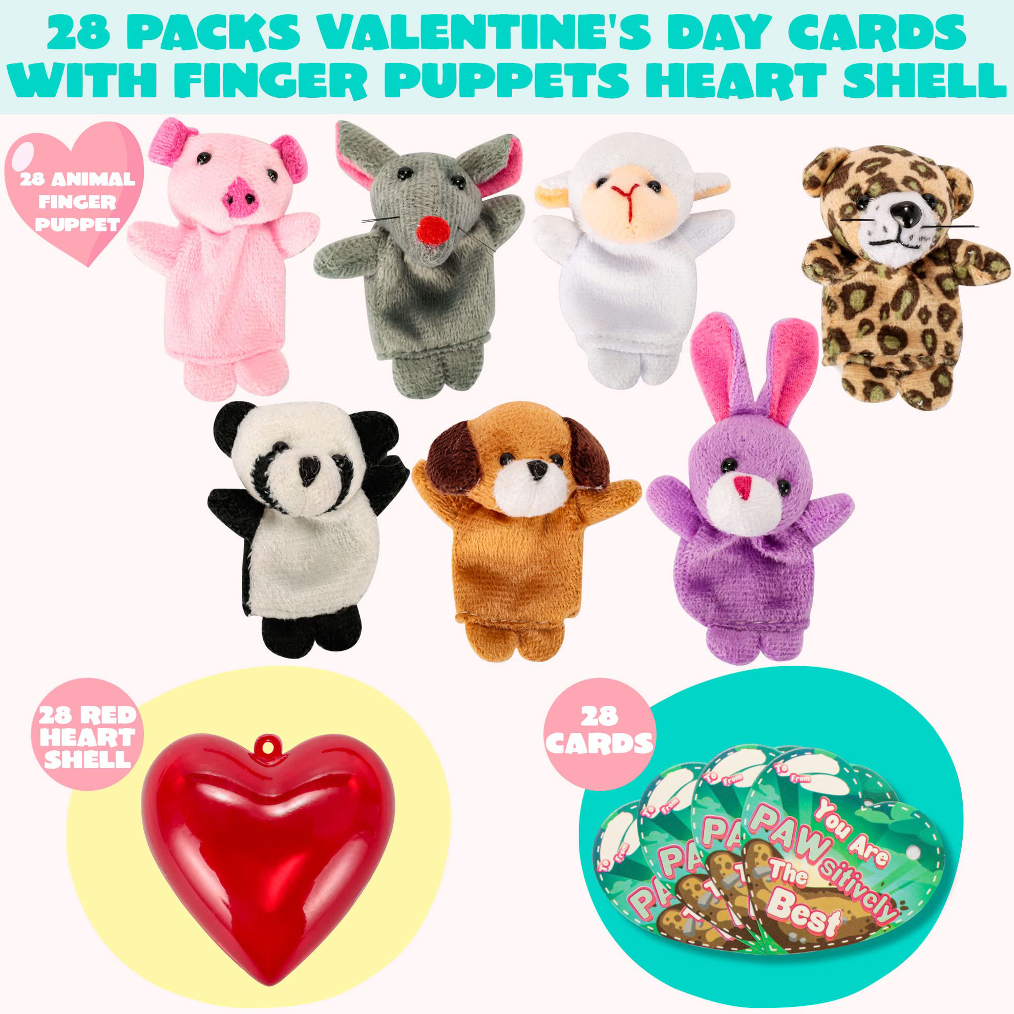 GetUSCart- JOYIN 28 Packs Valentines Day Prefilled Hearts with Plush ...
