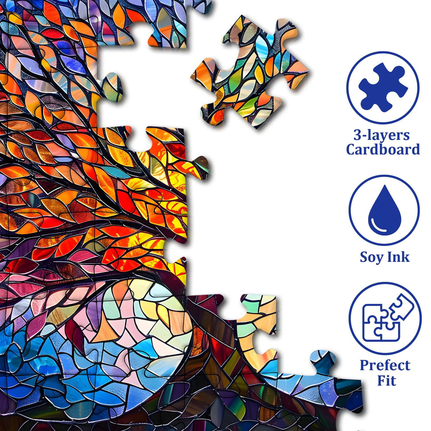 GetUSCart- PICKFORU Stained Glass Puzzle Tree of Life Puzzles for Adults 1000 Pieces, Impossible ...