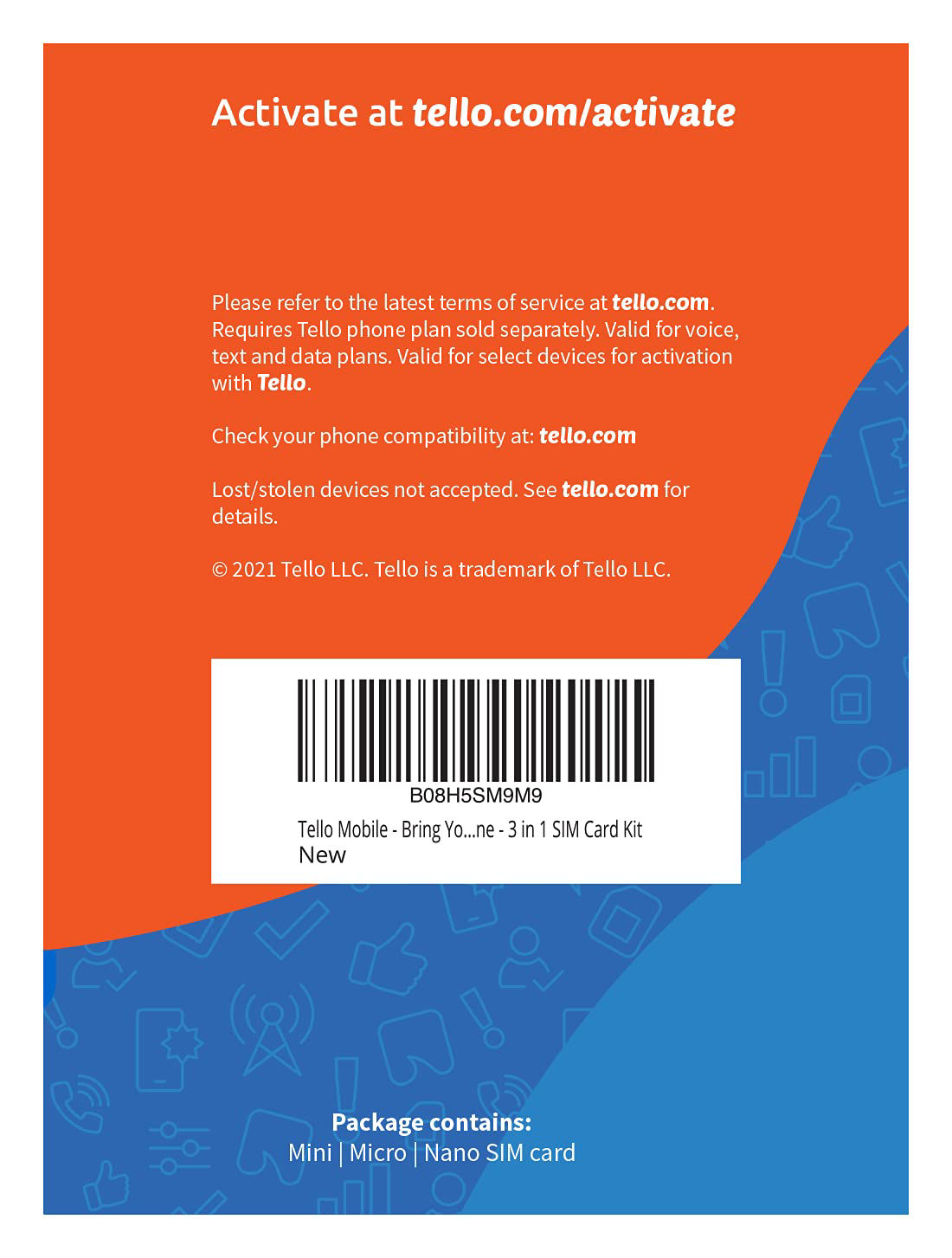 GetUSCart- Tello Mobile - US Prepaid SIM Card (3 in 1) | Bring Your Own ...