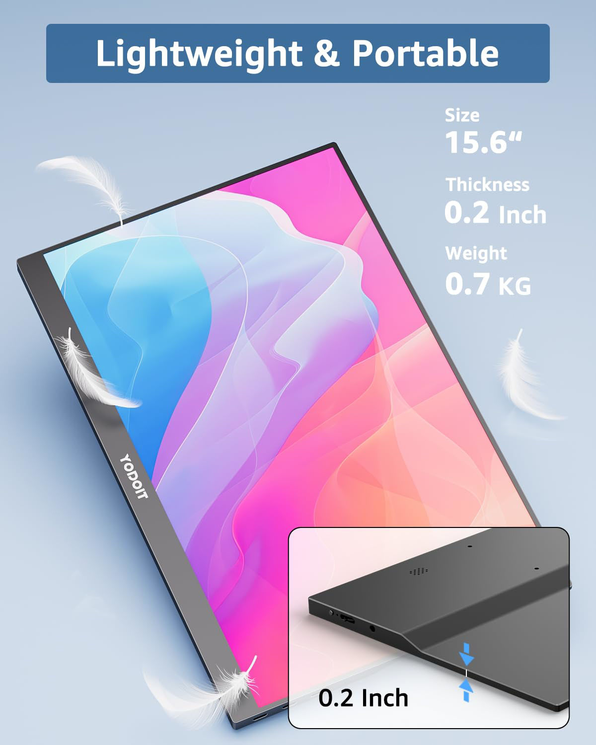 GetUSCart- Yodoit Portable Monitor for Laptop 1920×1080 15.6" FHD ...