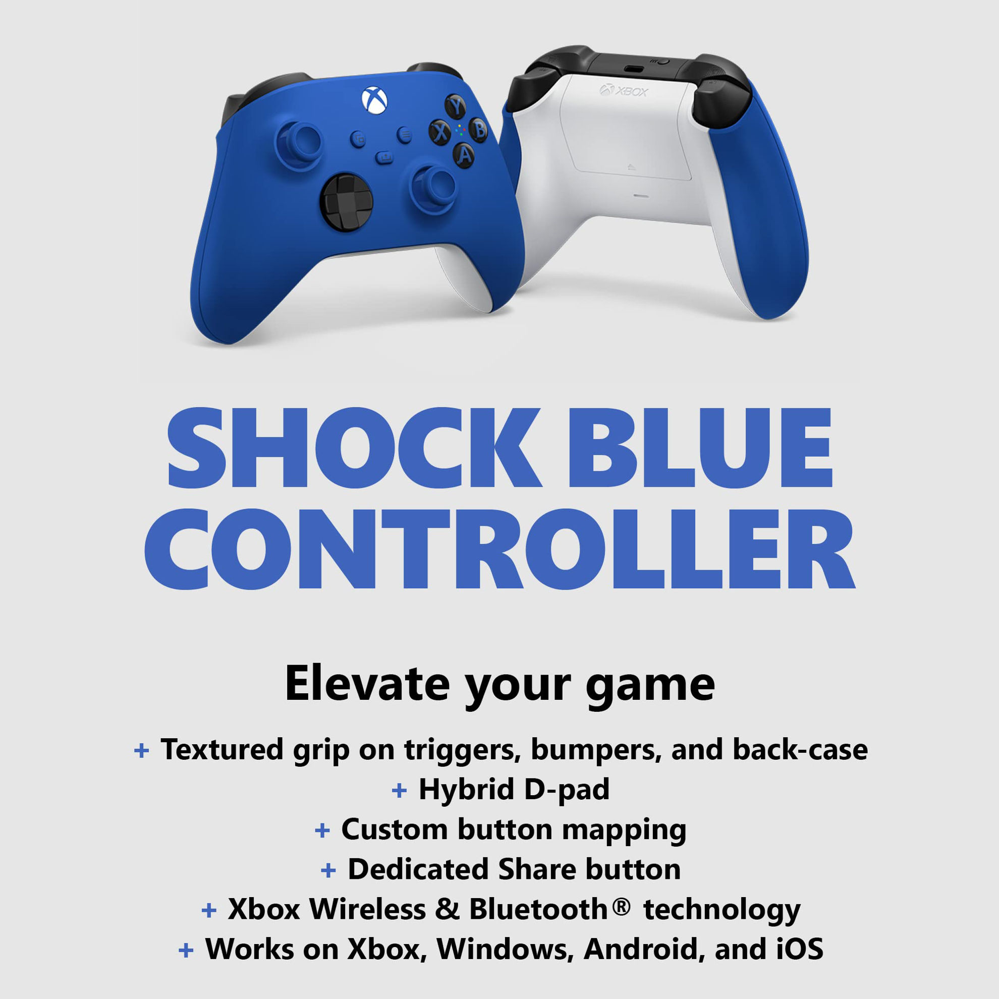 GetUSCart- Xbox Wireless Controller Shock Blue - Wireless - Bluetooth ...