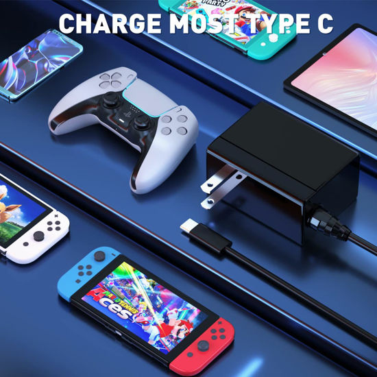 GetUSCart- Charger for Nintendo Switch with 5FT Charging Cable, AC ...