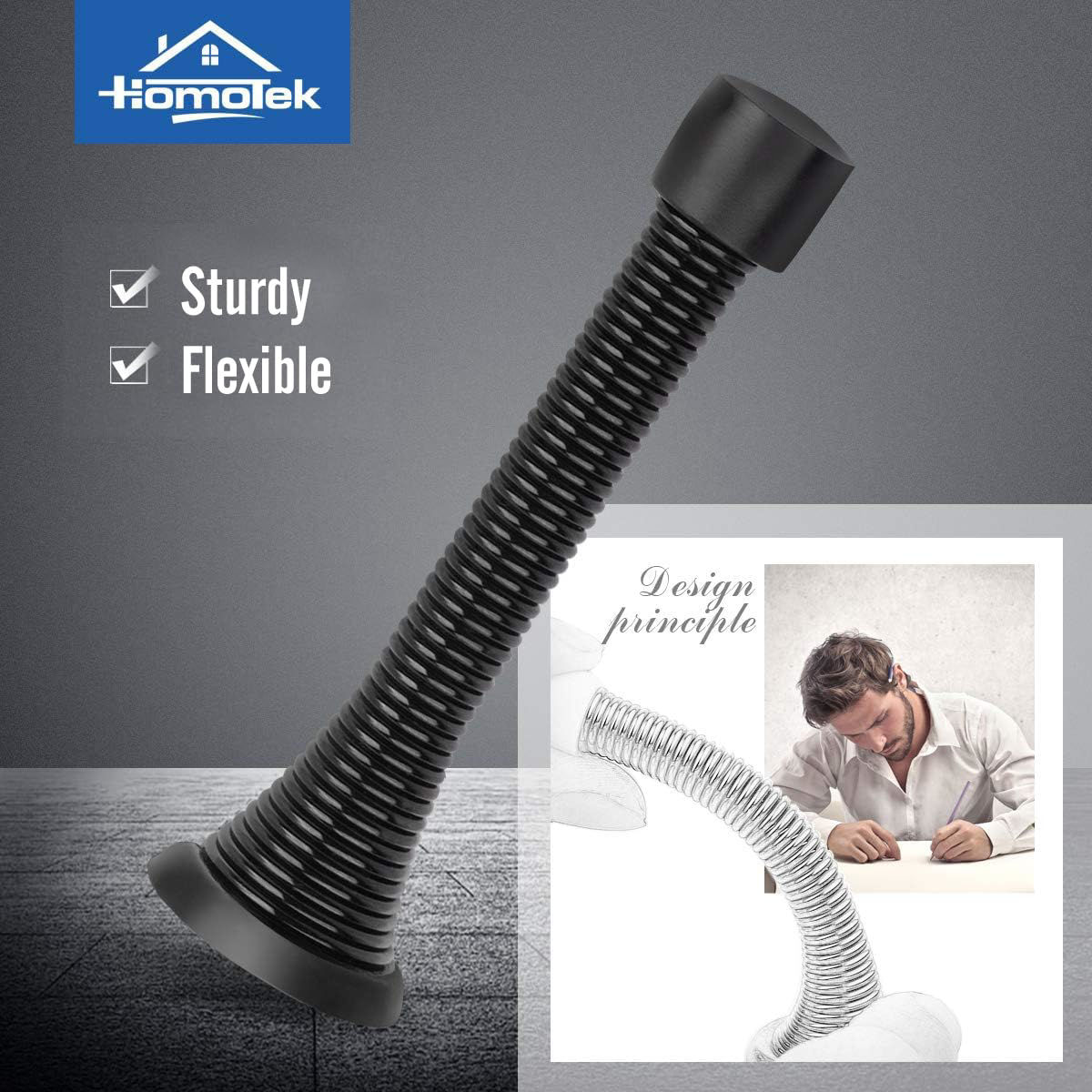 GetUSCart- HOMOTEK 12 Pack Black Spring Door Stops,3-1/8" Heavy Duty ...