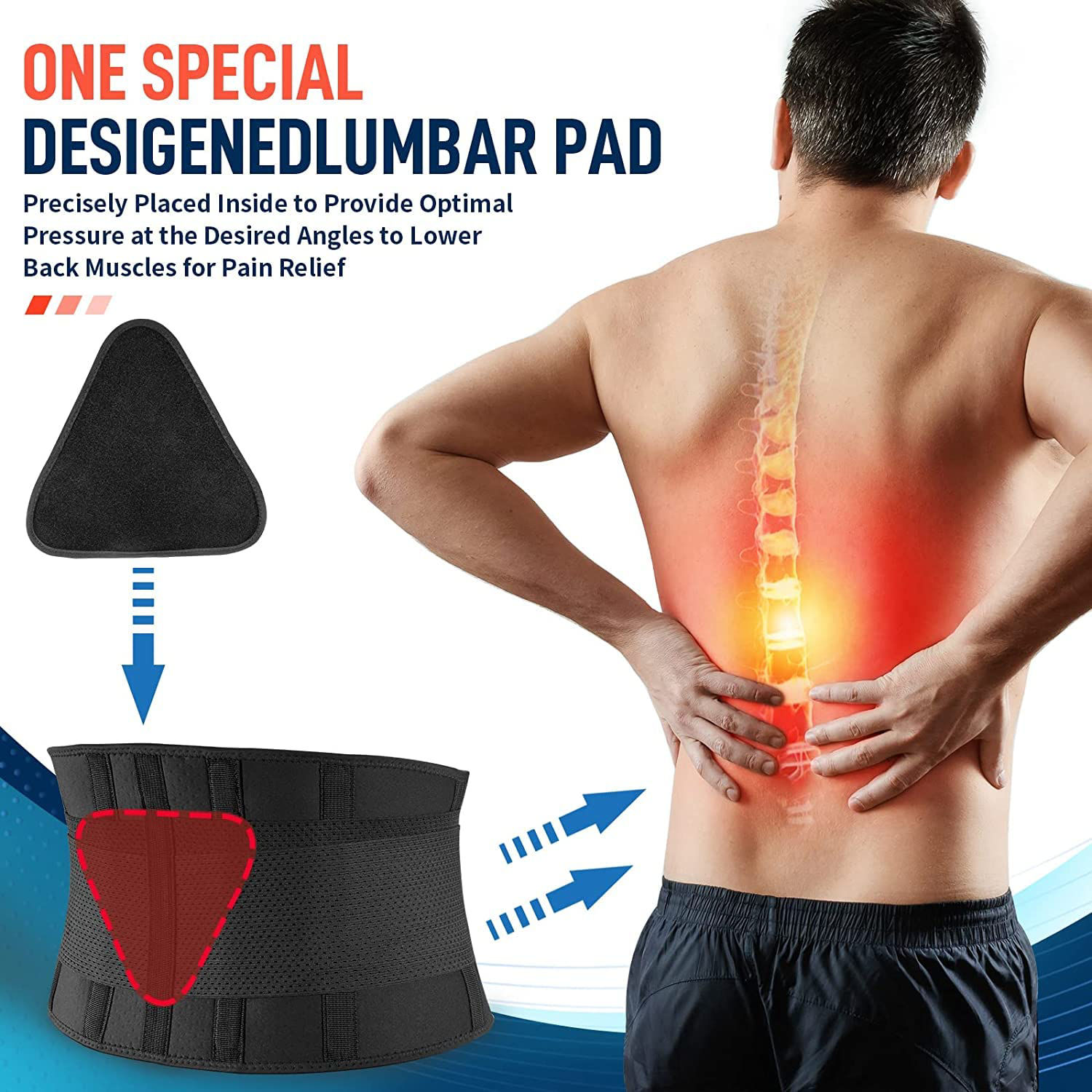 GetUSCart- FEATOL Back Brace Support Belt-Lumbar Support Back Brace for ...