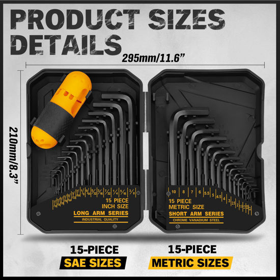 GetUSCart- ELEAD 31-Piece Hex Key Set - Allen Wrench Set, SAE and ...