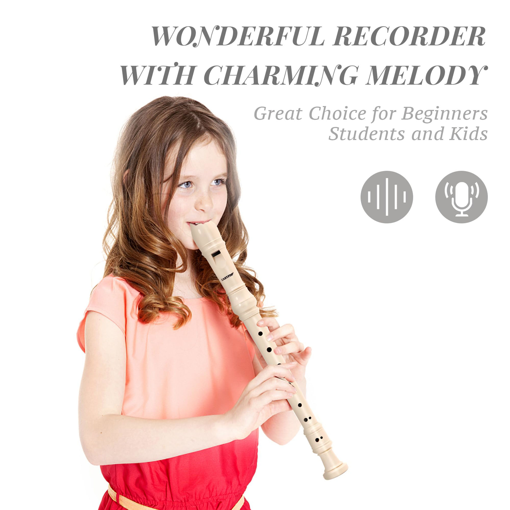 GetUSCart- EAST TOP Soprano Recorder for Kids Beginners, 8 Hole Plastic ...