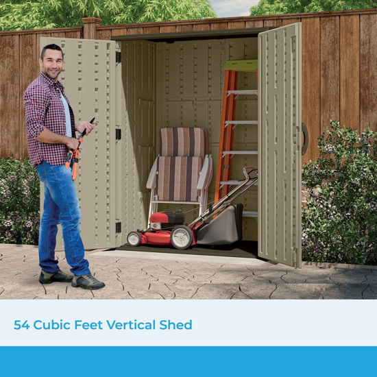 GetUSCart- Suncast 54 Cubic Feet Vertical Storage Shed with Durable ...