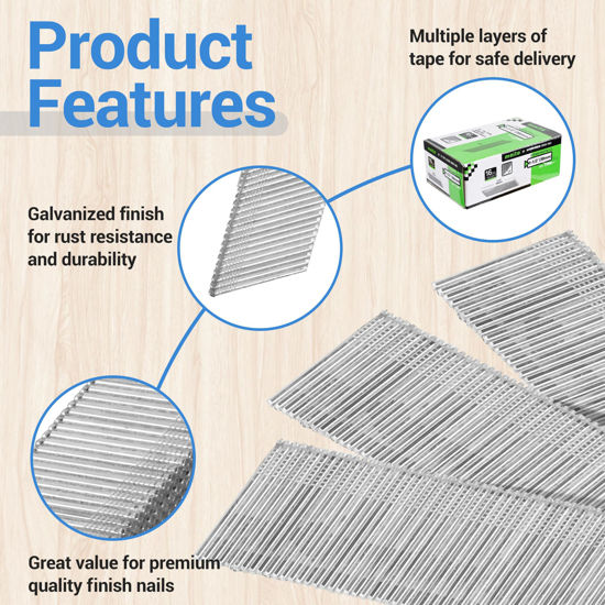GetUSCart- meite 16 Gauge Angled Finish Nails 1-1/2-Inch 20-Degree ...