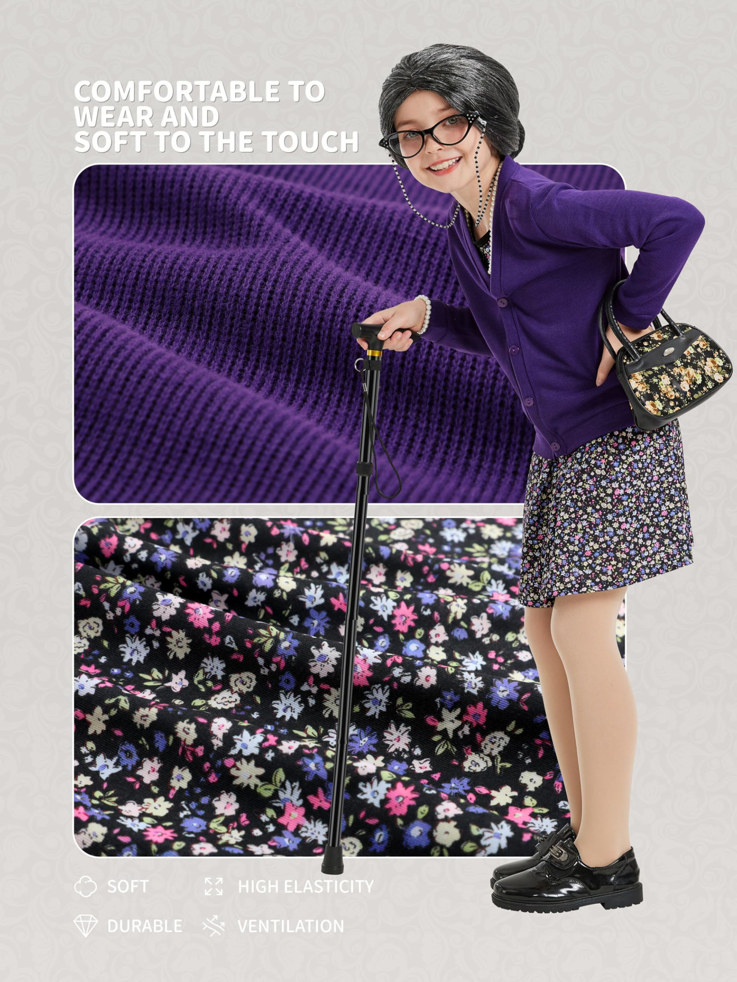 GetUSCart- Gnodio Old Lady Costume for Kids 100 Days of School Costume ...