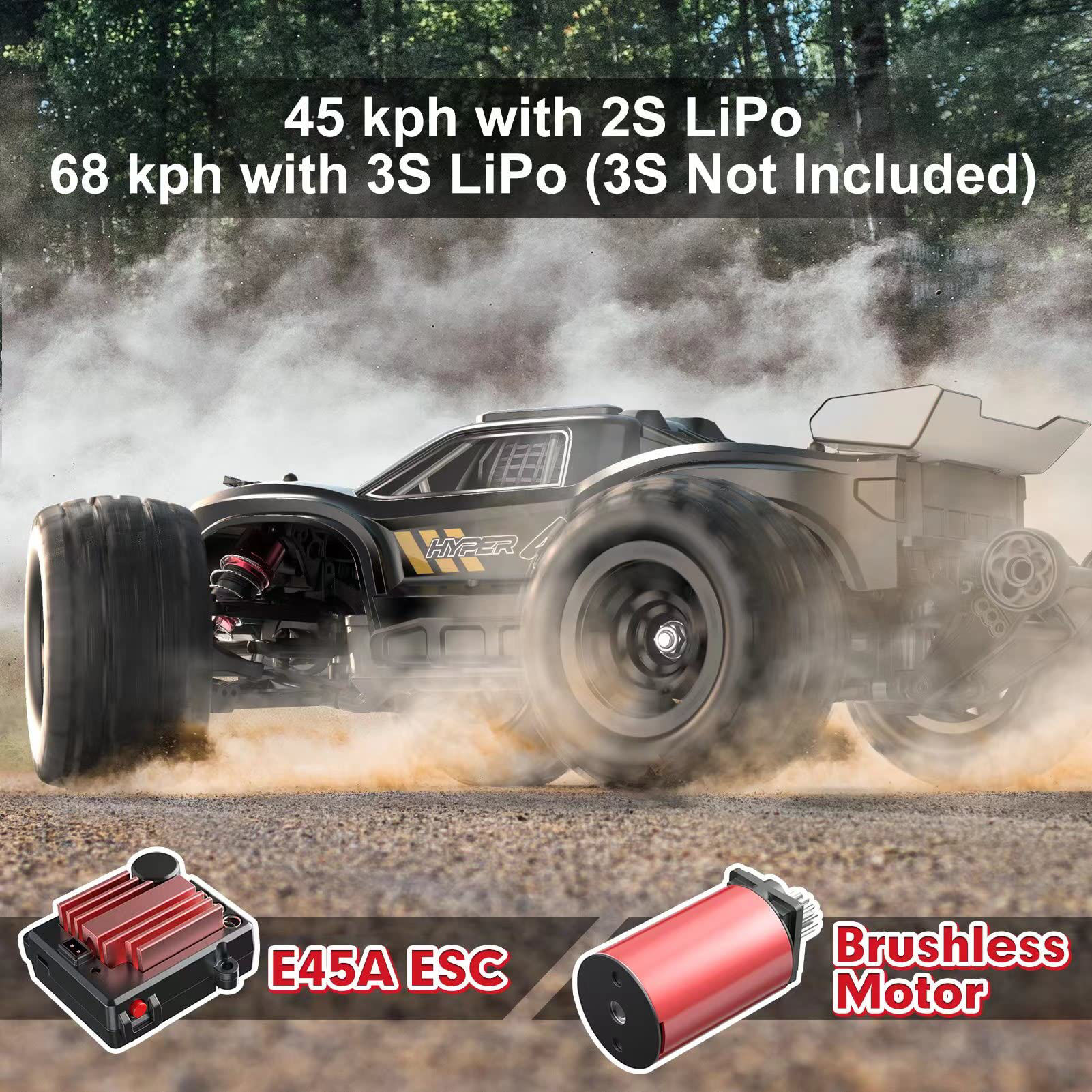 GetUSCart- HYPER GO H16BM 1/16 RTR Brushless Fast RC Cars for Adults ...