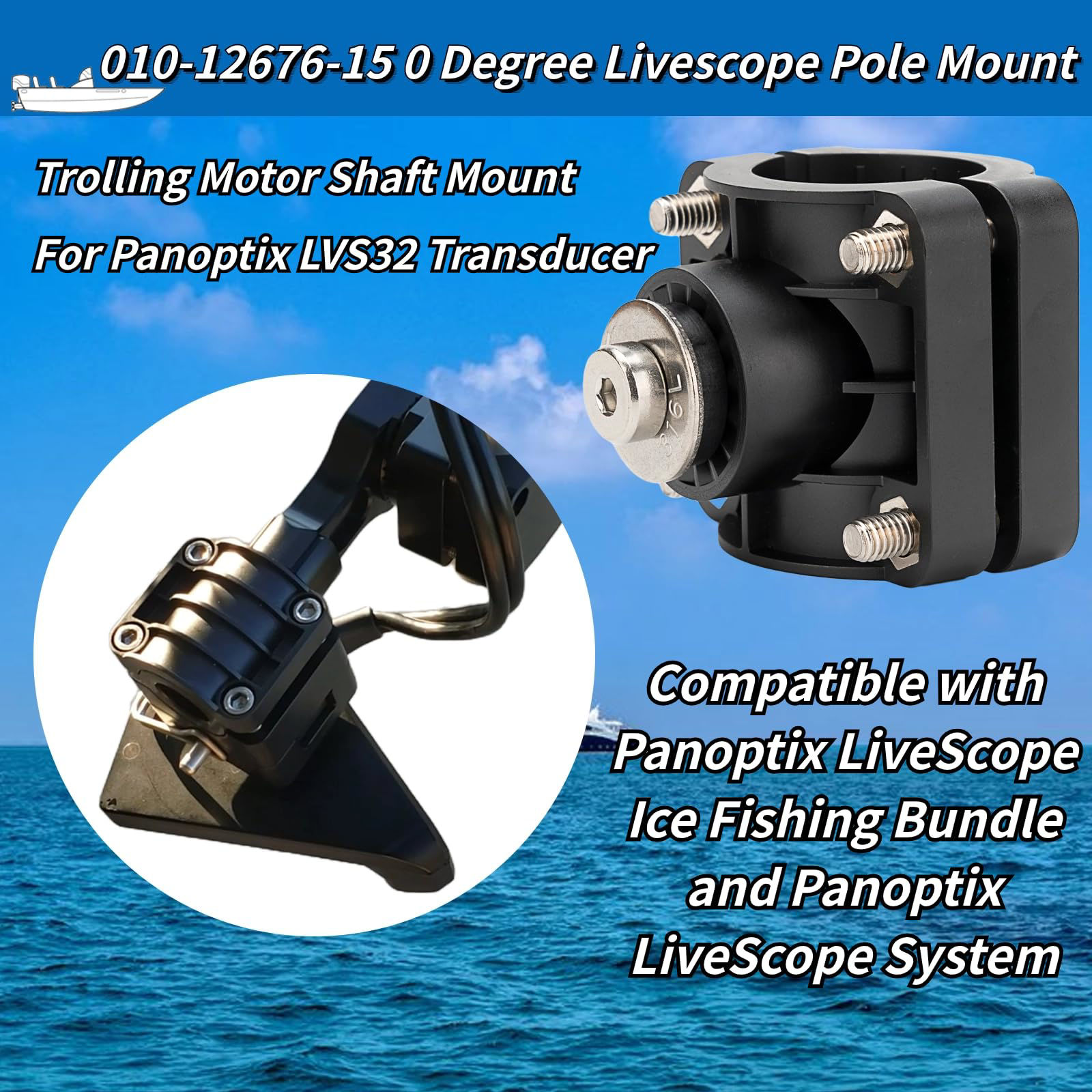 GetUSCart- GEATaaT 010-12676-15 0 Degree Livescope Pole Mount for Panoptix LVS32 Transducer ...