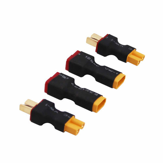 GetUSCart- OliRC 4pcs XT30 XT-30 to T-Plug Style Male Female Connector ...