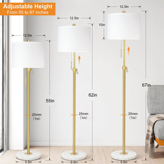 GetUSCart- Modern Floor Lamp for Living Room, Adjustable Height ...