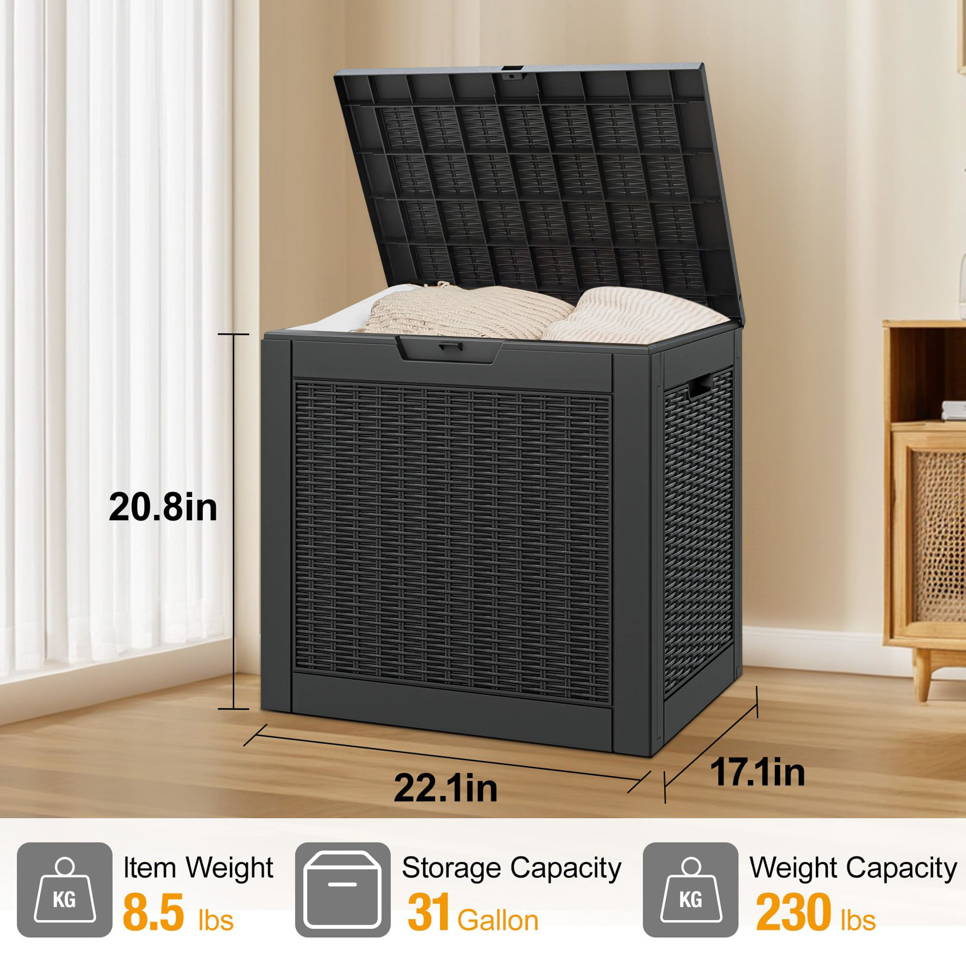 GetUSCart- NBYSGO 31 Gallon Resin Deck Boxes Waterproof, UV Resistant ...