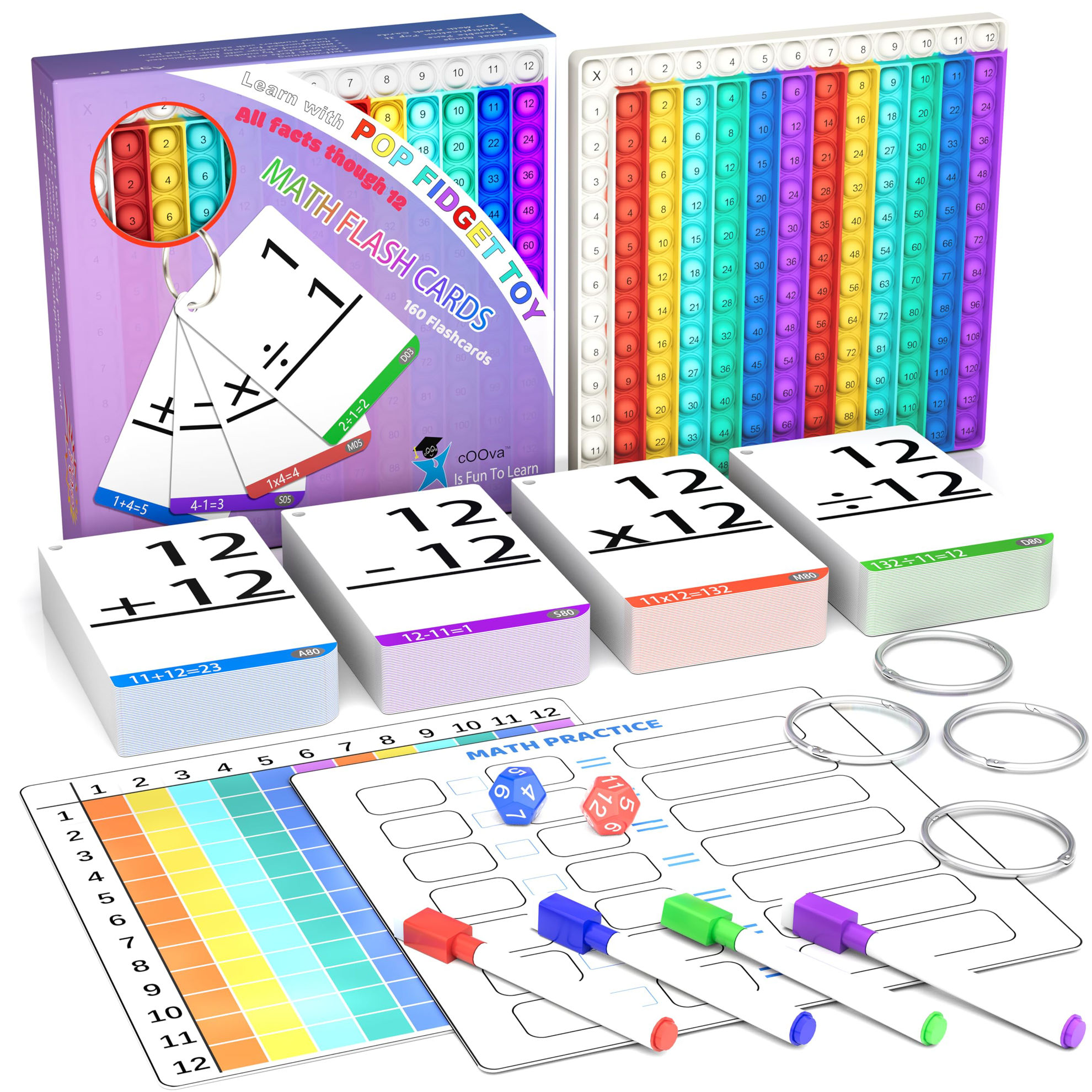 GetUSCart- Math Games for Kids - Math Pop It with Flash Cards for Kids ...