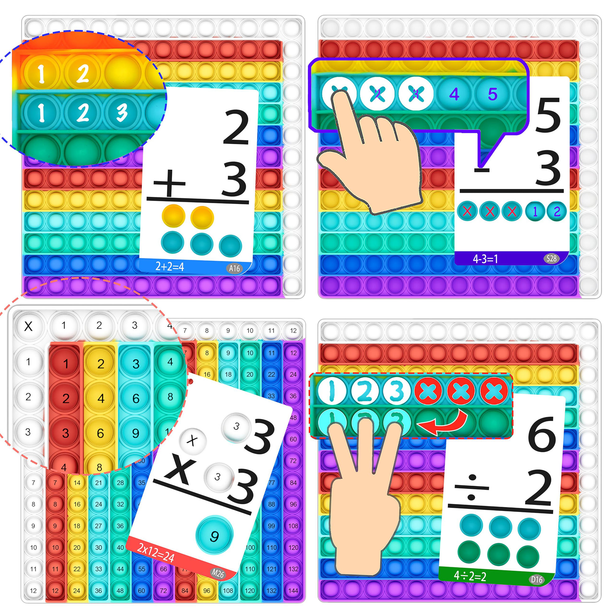 GetUSCart- Math Games for Kids - Math Pop It with Flash Cards for Kids ...
