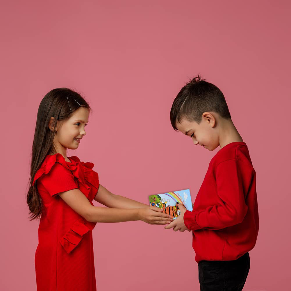 GetUSCart- Valentines Day Card with Plush Animal Finger Puppet Toys Sets, 16Pcs Cartoon Hand ...